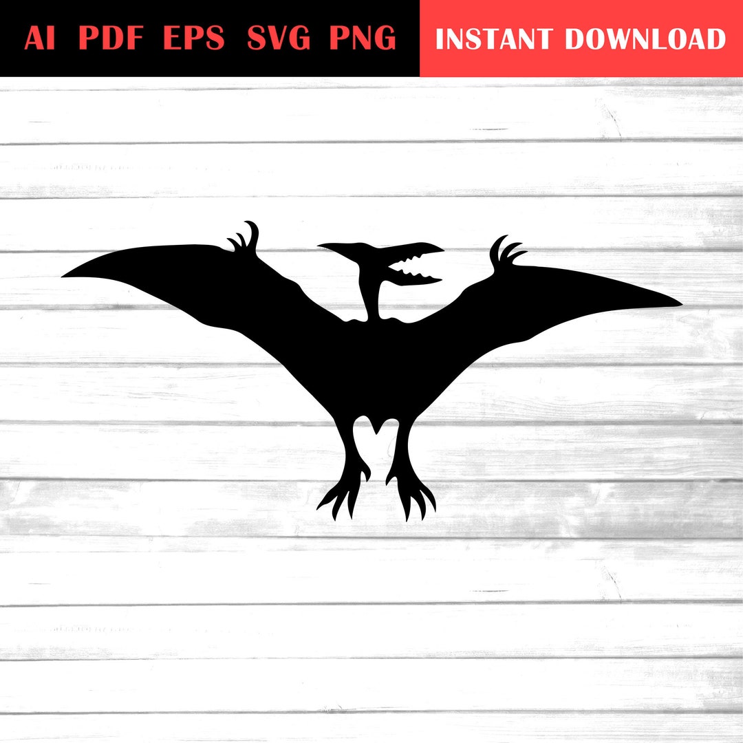 PTERODACTYL, Dinosaur Svg , Cricut, Silhouette, Eps Pdf Png ,dinosaur ...