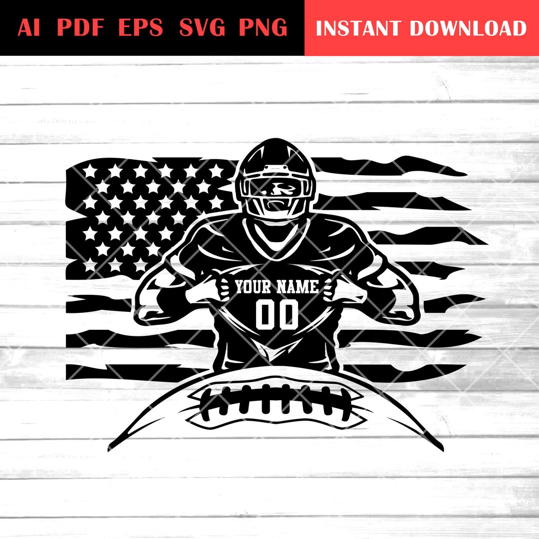 Us Football Svg| American Flag | Football Svg | Football Player Svg ...