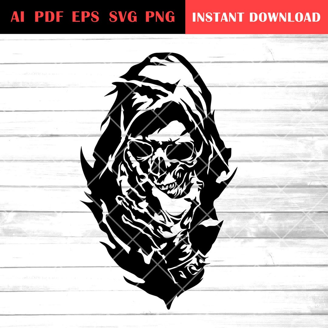 Reaper Svg| Skull Head Svg| Grim Reaper| God of Death| Santa Muerte ...