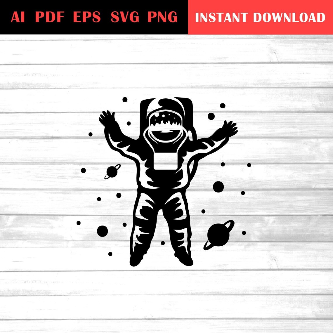 Astronaut in Space Svg / Solar System Printable Galaxy and | Etsy