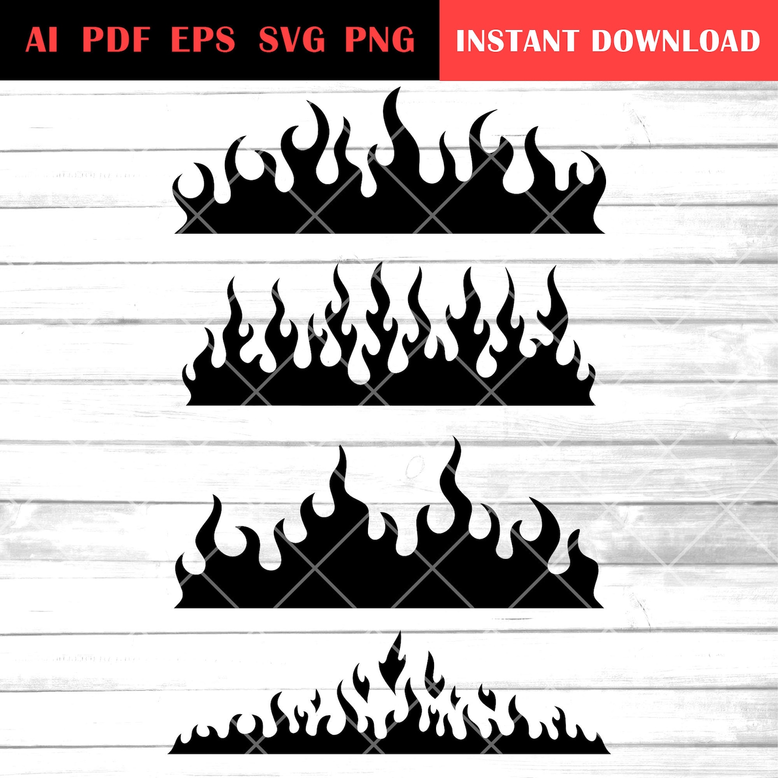 Flames Svg ,flames Vector ,flames Bundle, Cricut ,silhouette, Flames ...