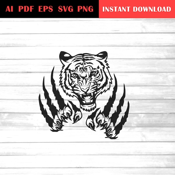 Fierce Tiger Scratch Svg / Tiger Face Claw Scratch Clip Art / - Etsy