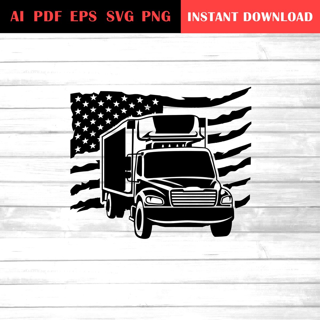 US Freight Truck Operator Svg / Trucker Driver Printable Cut File ...