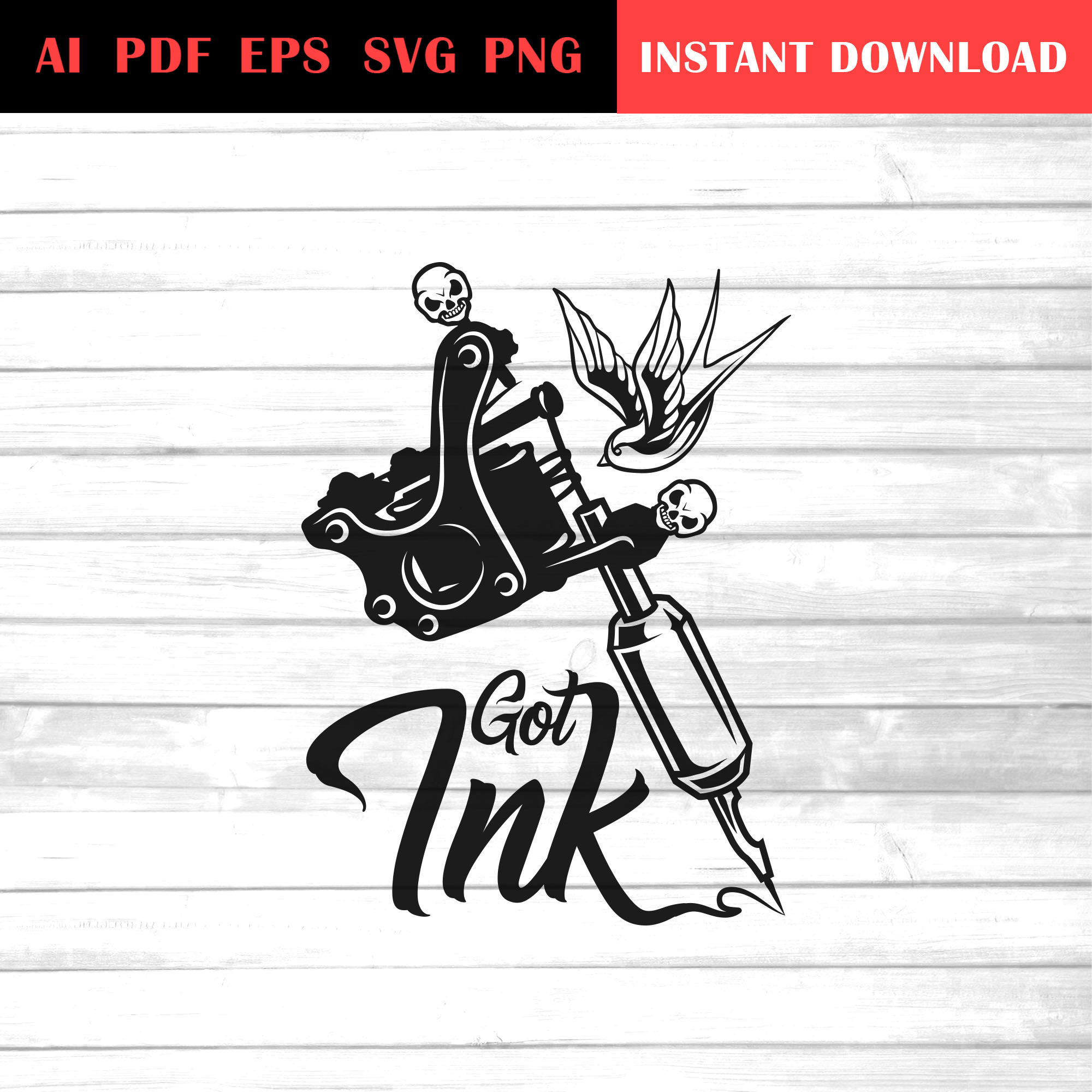 Got Ink Svg / Tattoo Machine Coil Svg / Skin Ink and Swallow - Etsy