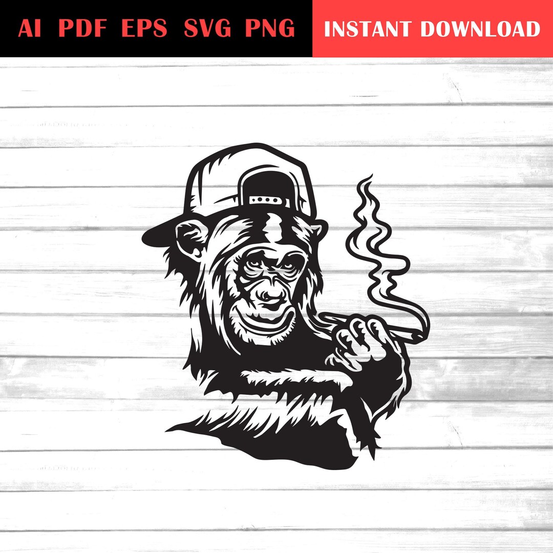Rasta Monkey Svg Chimpanzee Smoking Rasta Chimp Svg - Etsy