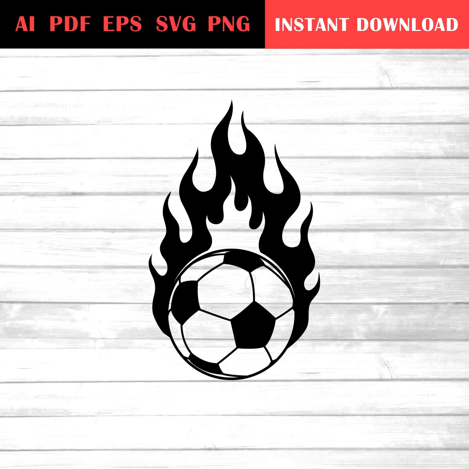 Fire Ball Soccer Svg / Flame Clip Art Png / Printable Flaming - Etsy