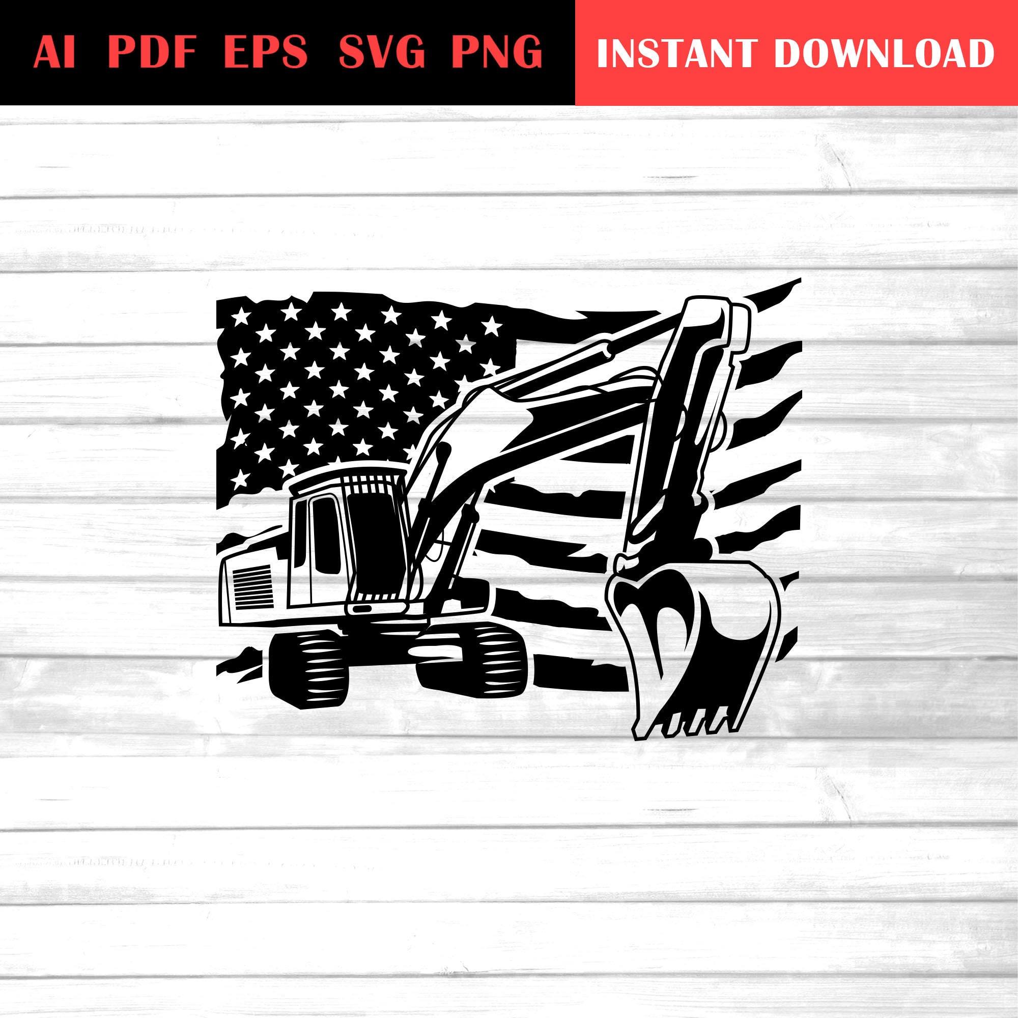 US Excavator Loader Truck Svg / Heavy Equipment Operator Logo | Etsy