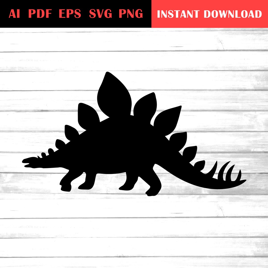 Stegosaurus, Dinosaur Svg , Cricut, Silhouette, Eps Pdf Png ,dinosaur ...
