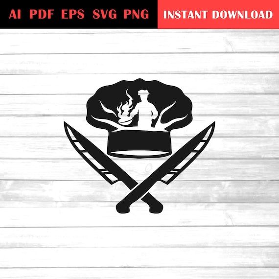 Master Chef Hat and Knife Svg / Chef Cooking With Flame Clip - Etsy