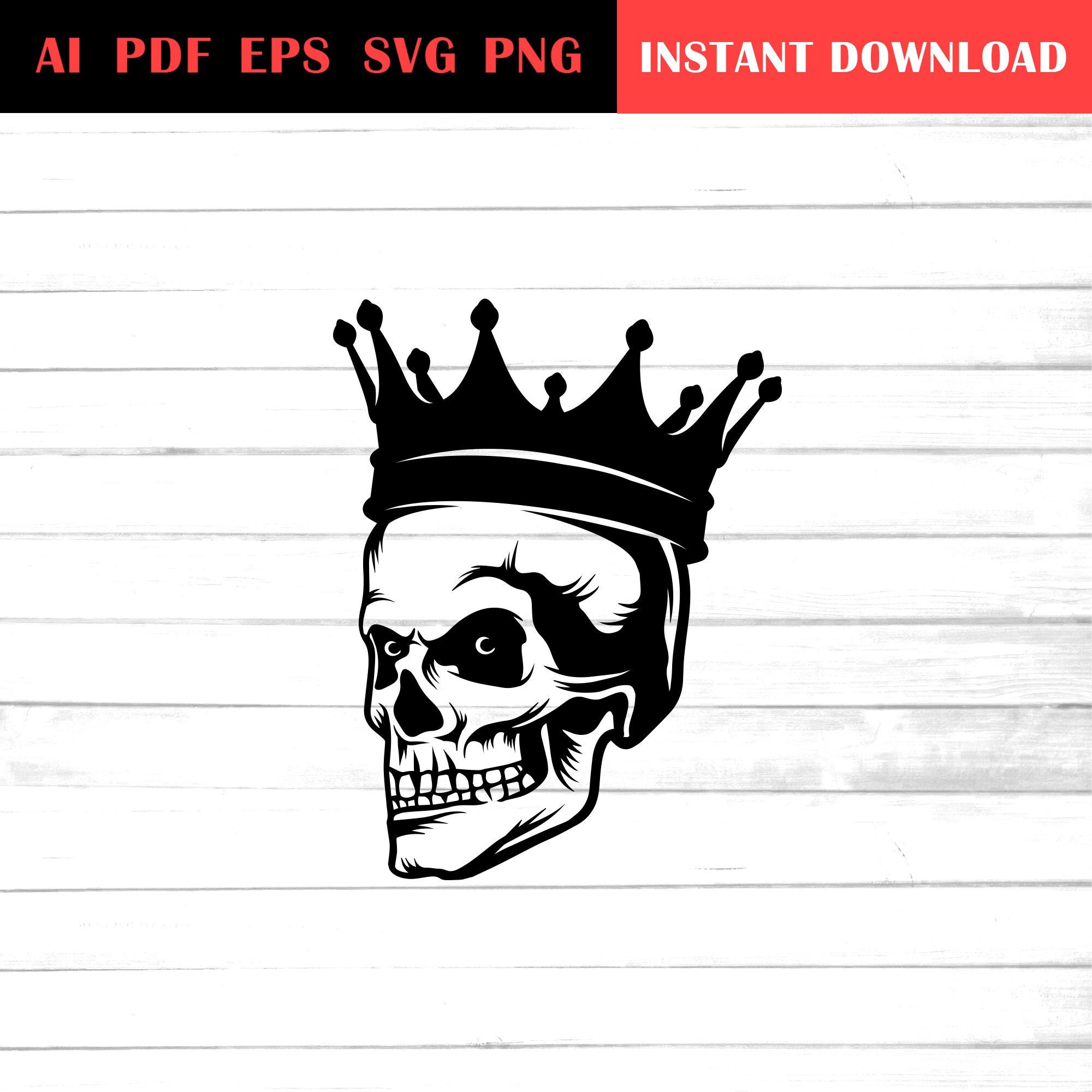 King Skull Head Svg / Skeleton King Cut File Printable Clip Art Png - Etsy