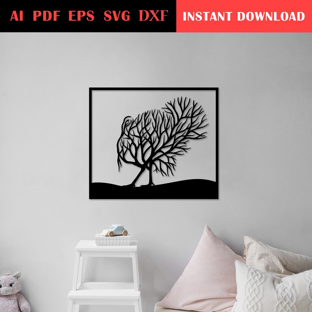 Wild Turkey Tree ,wall Art Svg,dxf, EPS,AI and PDF Files.plasma Cut ...