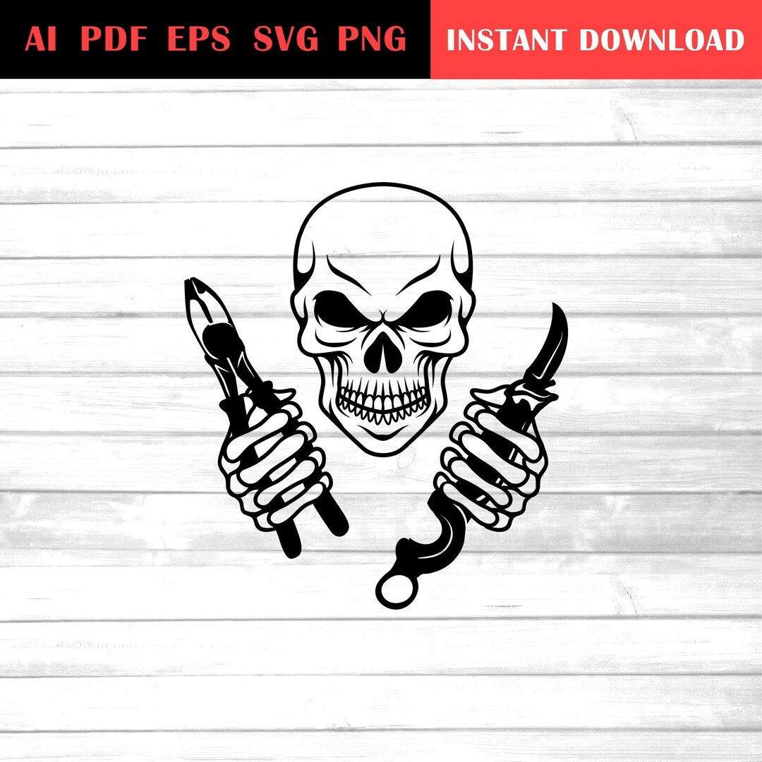 Skull Lineman Svg / Skeleton Electrician Holding Klein and Fliers Clip ...