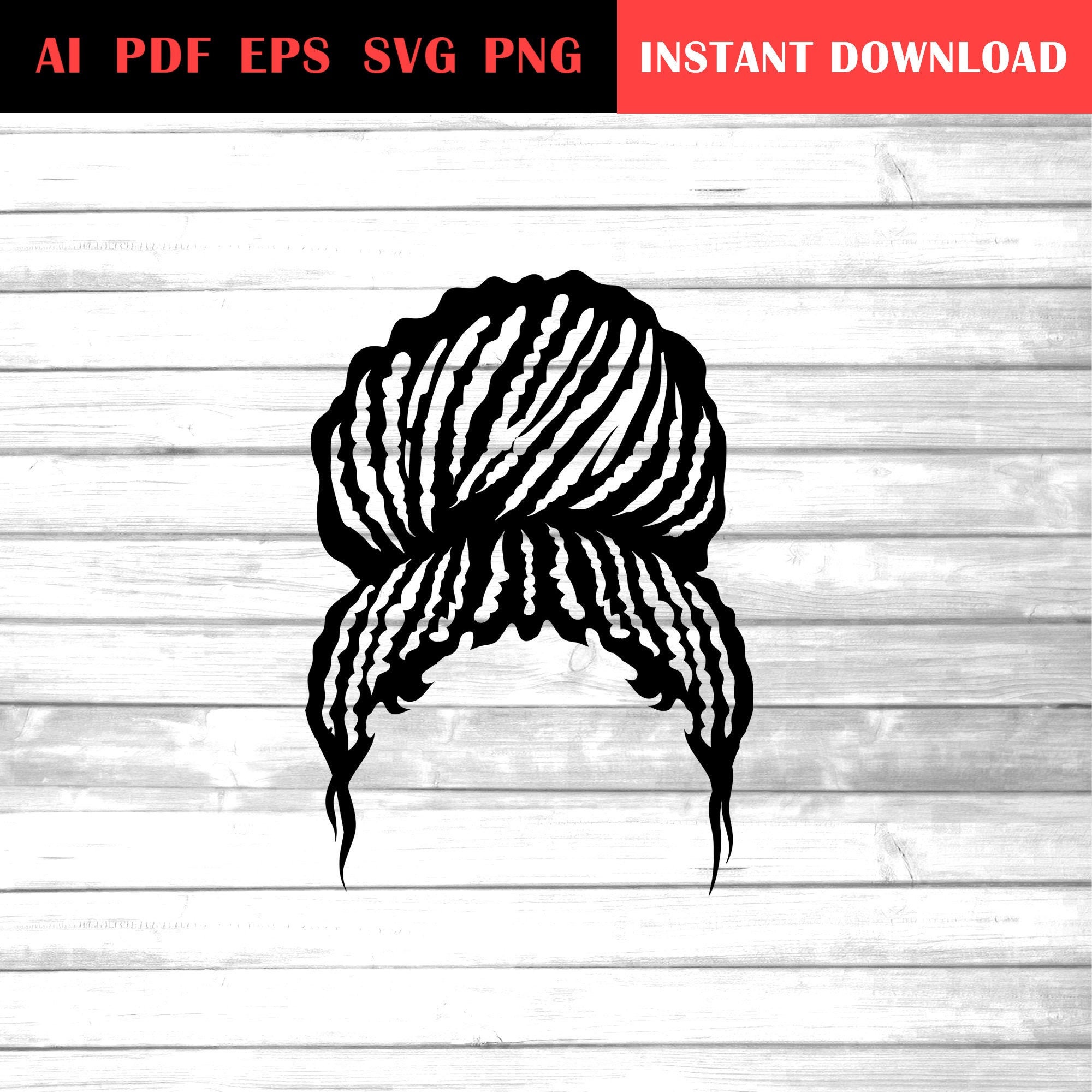Braided Afro Bun Svg / Black African American Woman Hair Svg / | Etsy