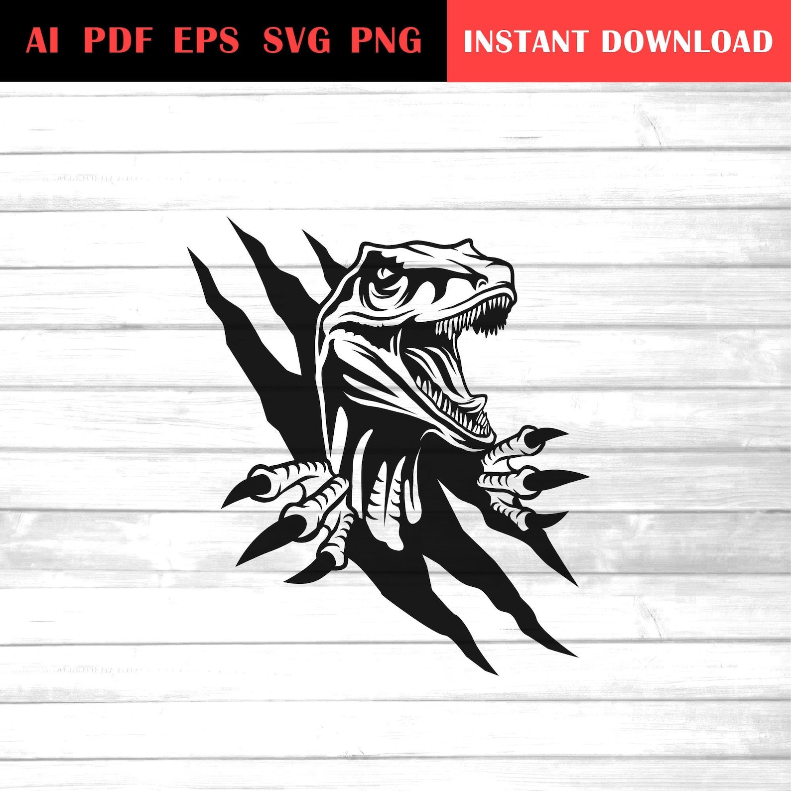 Raptor in the Wall Scratch Svg / Velociraptor Dinosaur Sharp Claws Clip ...