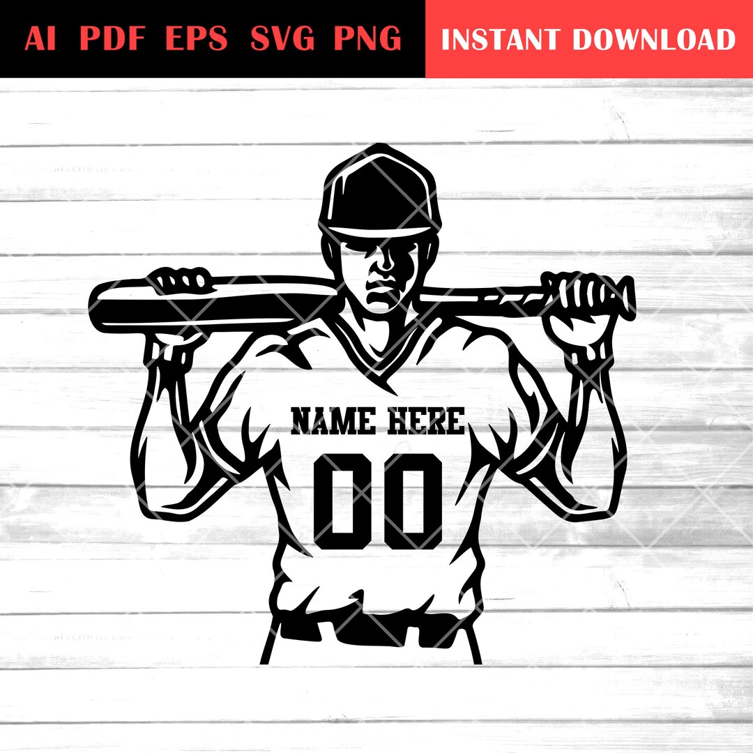 Batting Svg |baseball Svg | Custom Name| Baseball Player | Cricut ...