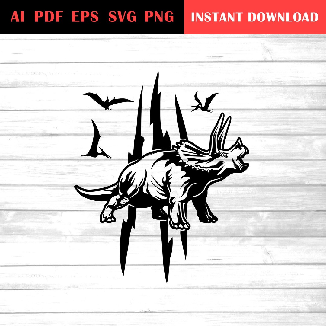 Triceratops Three Horn Dinosaur Svg File / Claw Scratch Printable ...