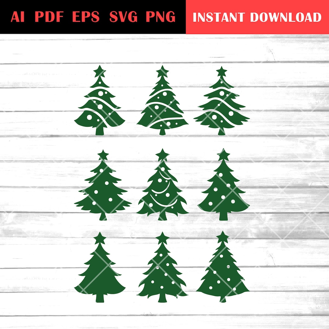 Christmas Tree Svg | Pine Trees Svg| Christmas Decor| Christmas Clip ...