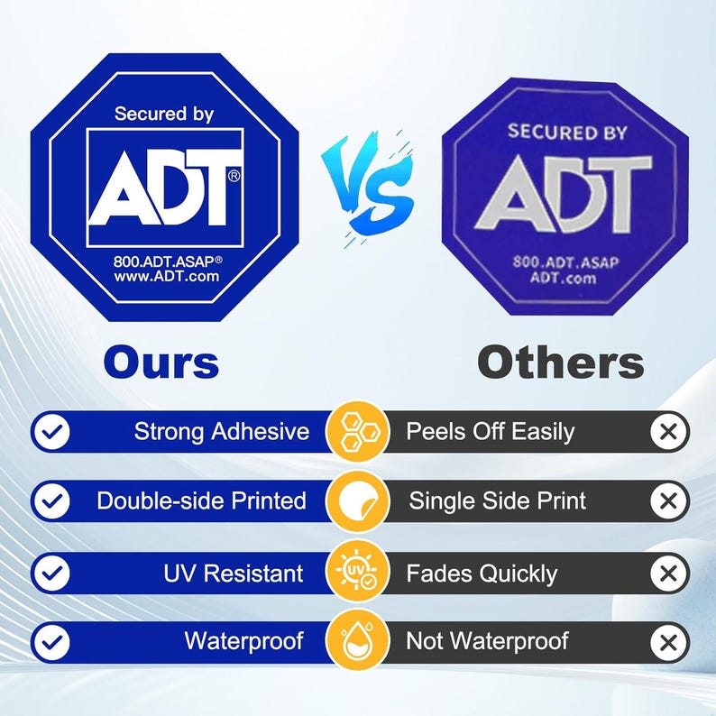 ADT Security Stickers: HD Printed Window Decals - 12 Pack - Etsy