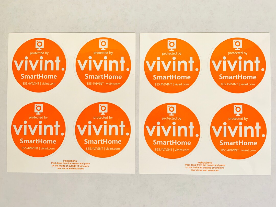 8 Vivint Security Window Stickers - Etsy