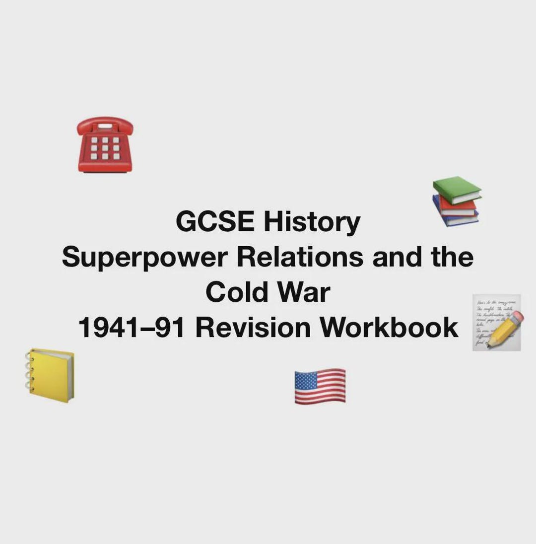 GCSE History Cold War Revision Workbook | 1941–1991 | Printable PDF ...