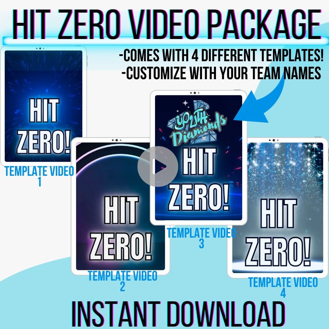 Hit Zero Video Template! Digital Cheer - Instant Download! Cheerleading ...