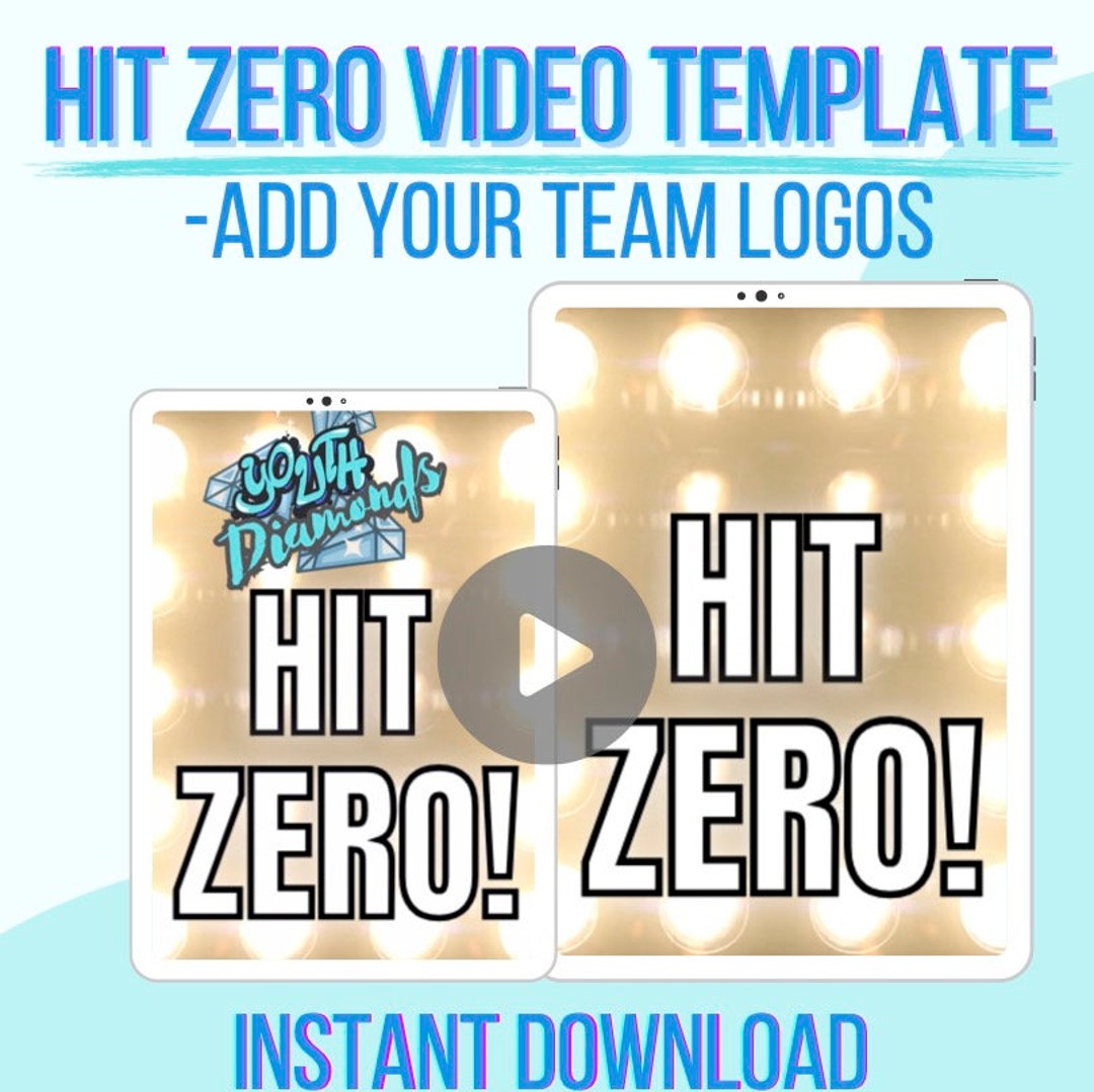Hit Zero Video Template Digital Cheer Instant Download Cheerleading ...