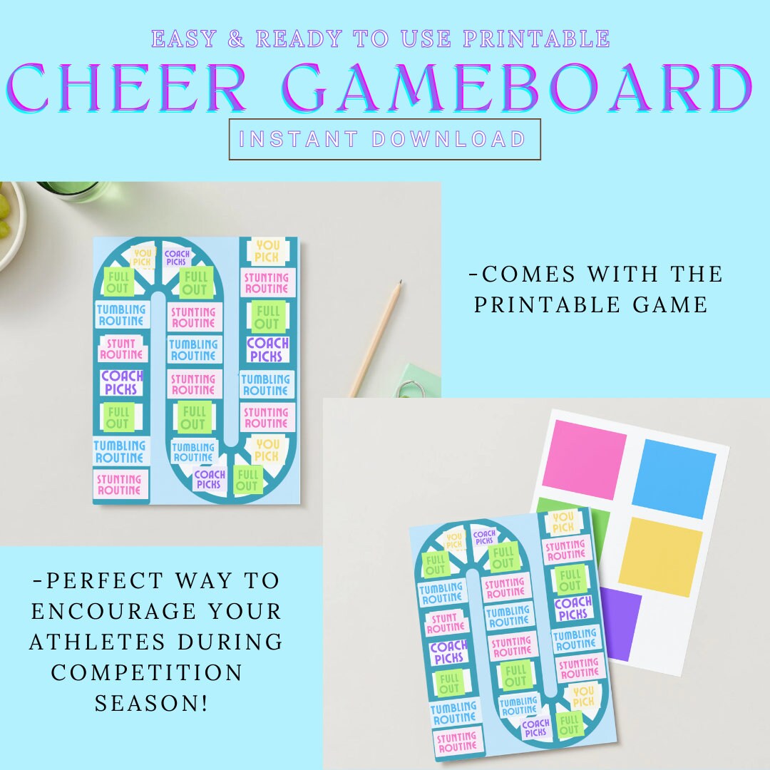 Digital Cheer Game Printable PDF Daily and Weekly Cheerful - Etsy