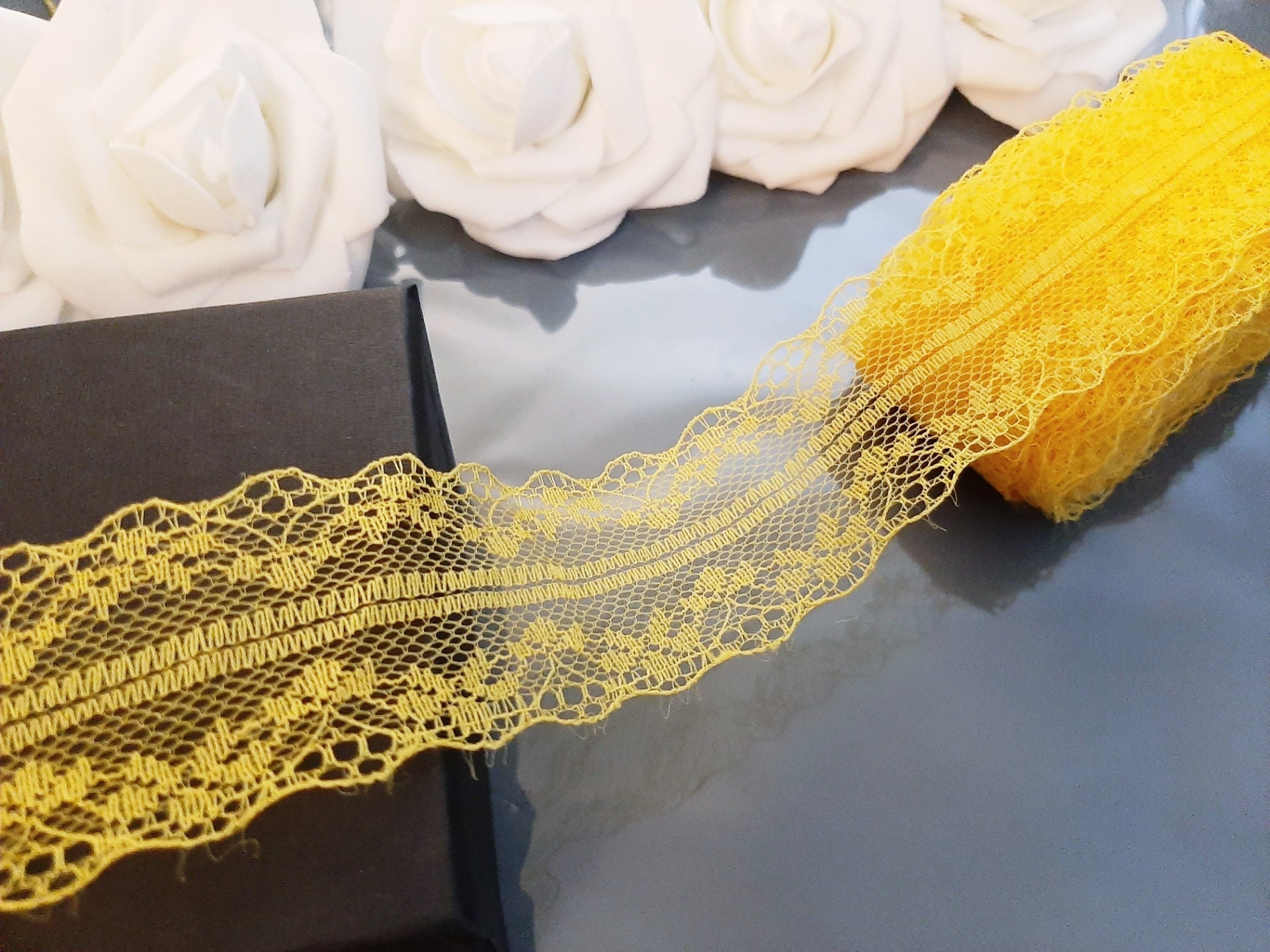 10 Yards Golden Yellow Lace Trim Lace Trim Ribbon Lace | Etsy