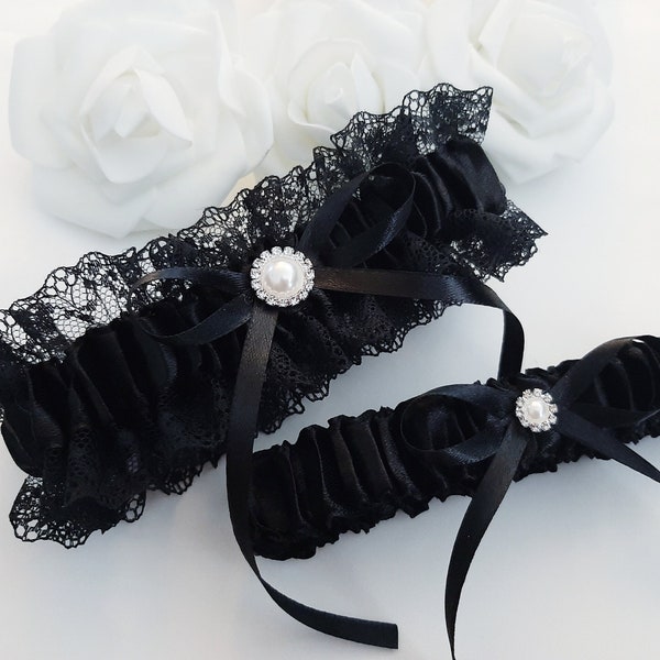 Black Wedding Garter - Etsy