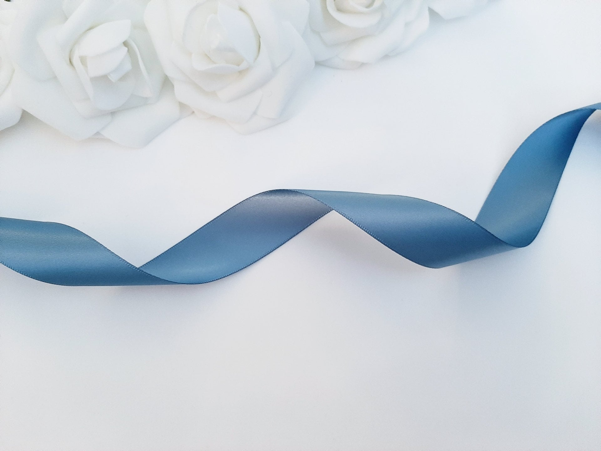 Dusty Blue Satin Ribbon Double Sided Solid Dusty Blue Ribbon - Etsy
