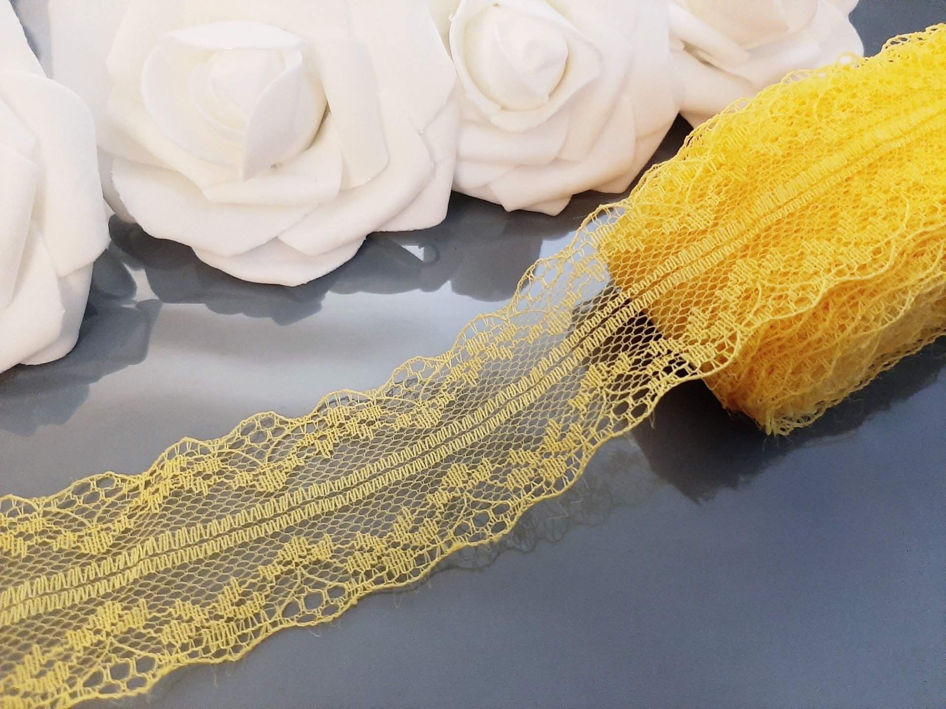 10 Yards Golden Yellow Lace Trim Lace Trim Ribbon Lace | Etsy