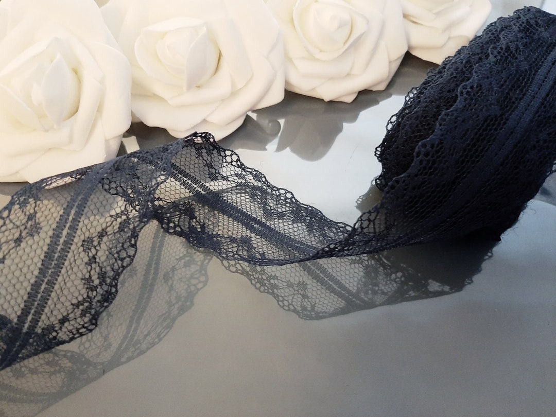 10 Yards Navy Blue Lace Trim, Lace Trim Ribbon, Lace Ribbon Lace Sewing ...