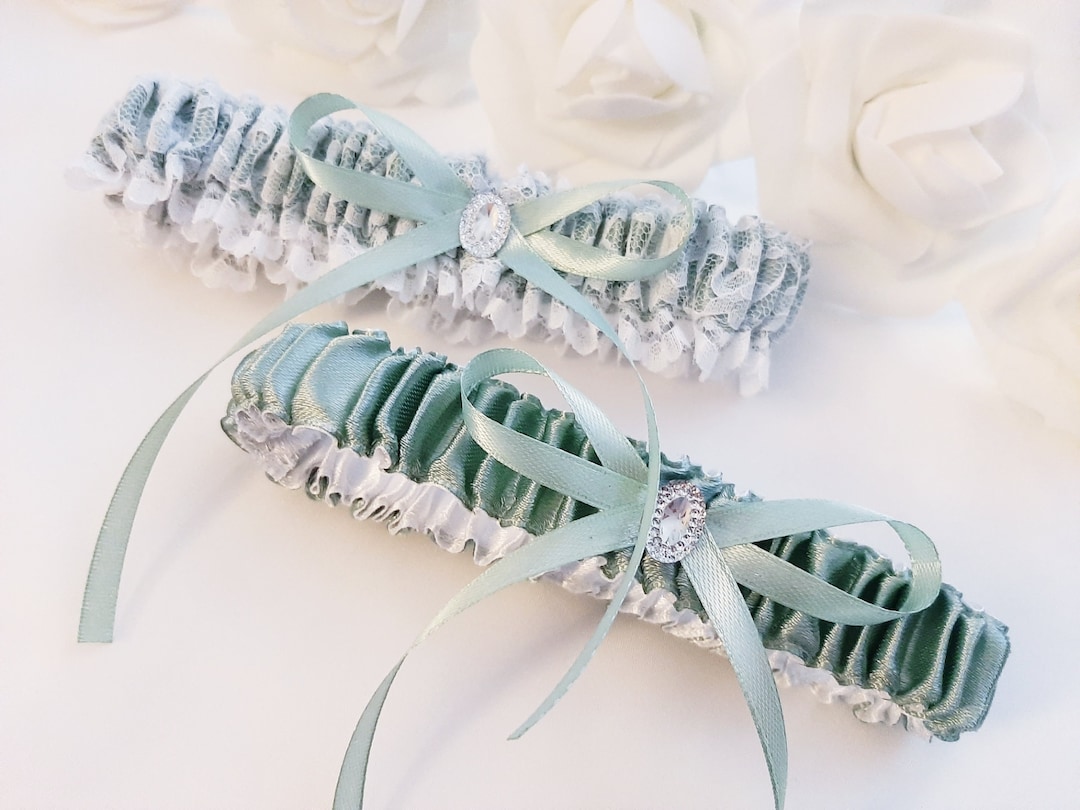 Sage Green Wedding Garter, Lace Bridal Garter Set, Sage Garter Set ...