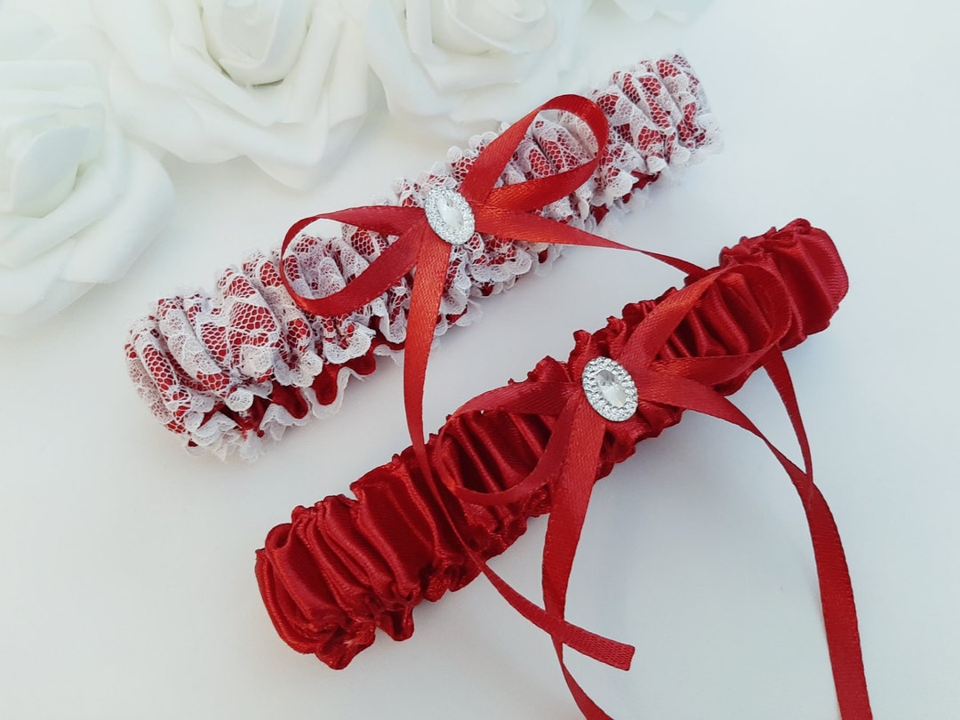 Red Garter Set, Garter for Bride, Red Garter, Garter for Wedding, Red ...