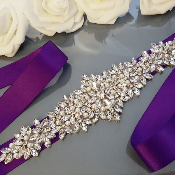 Purple Bridal Belt - Etsy