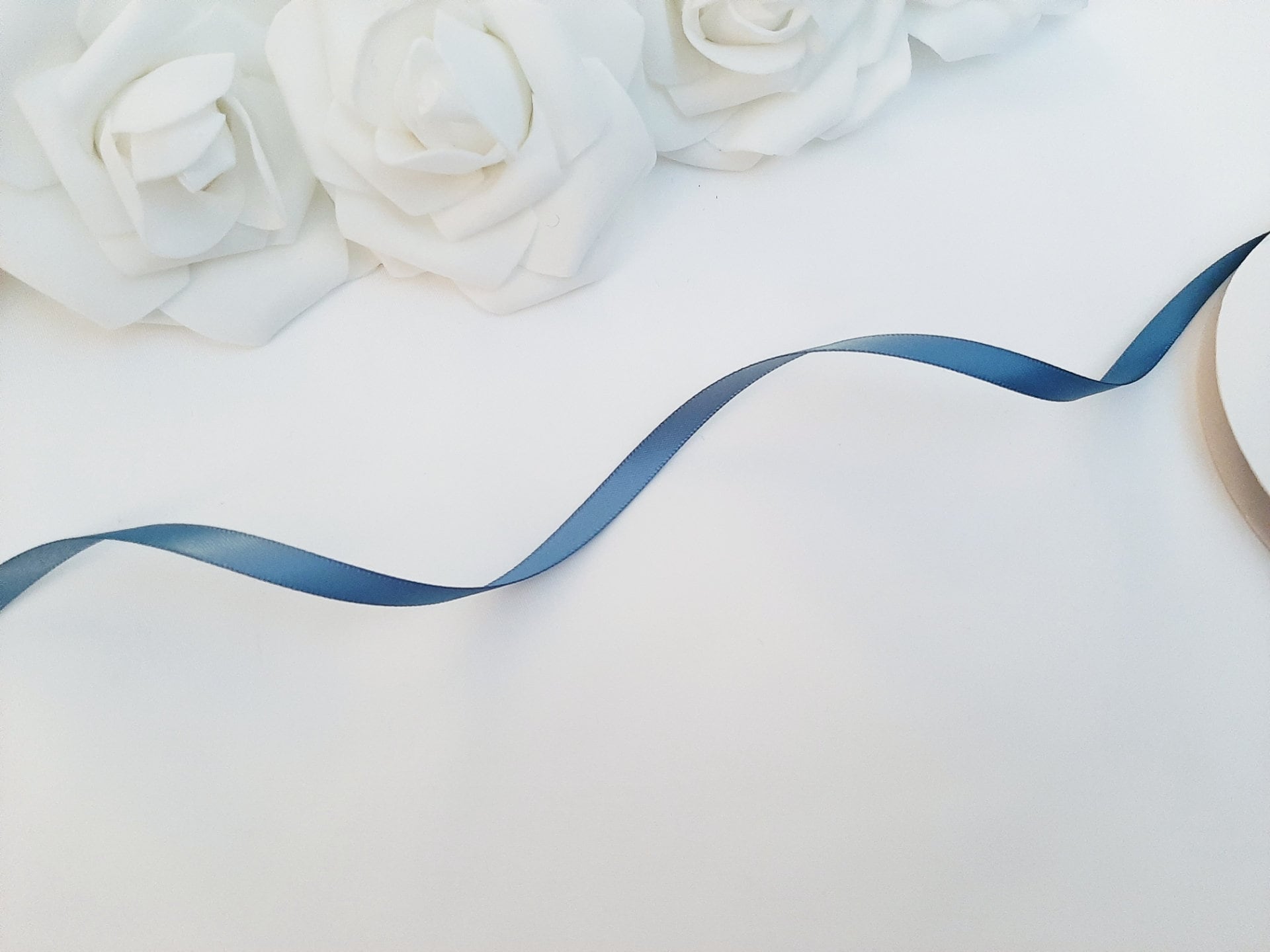 Dusty Blue Satin Ribbon Double Sided Solid Dusty Blue Ribbon | Etsy