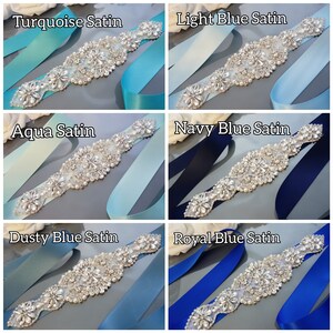 Turquoise Bridal Belt, Rhinestone Belt, Sash Belt, Blue Bridal Belts ...