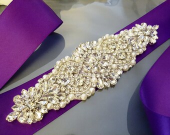 Purple Bridal Sash - Etsy