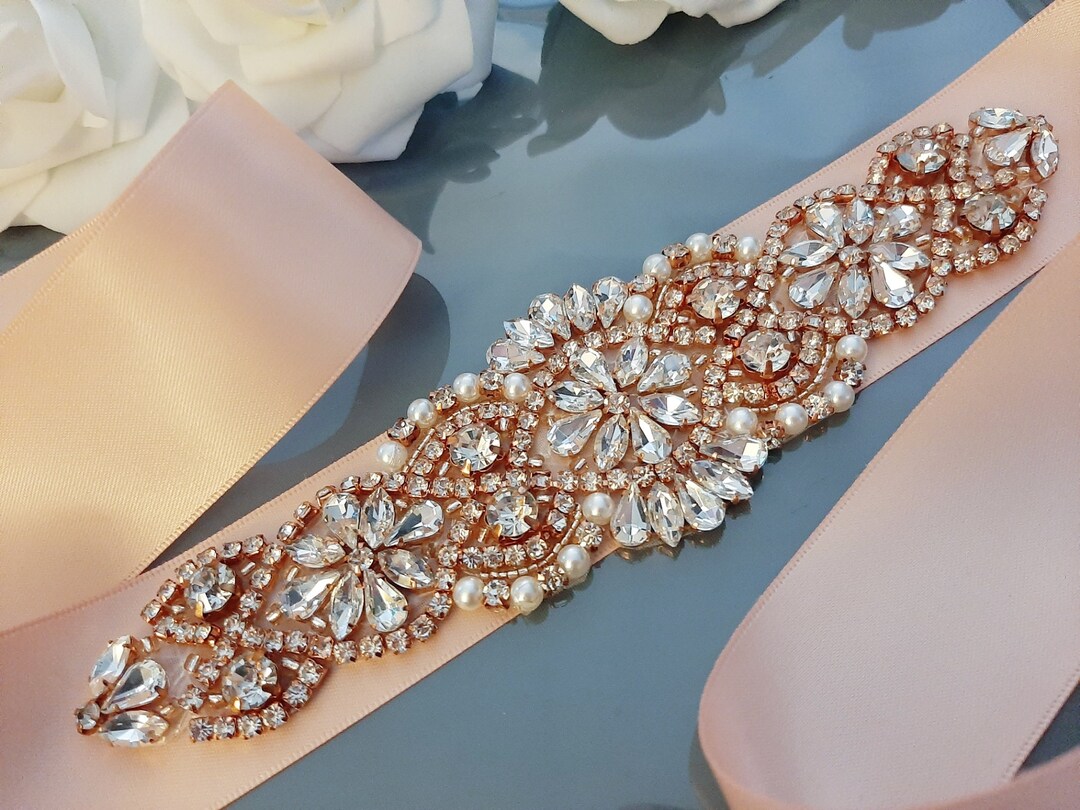 Peach Bridal Belt, Wedding Dress Belt, Peach Belt for Bride, Peach Sash ...