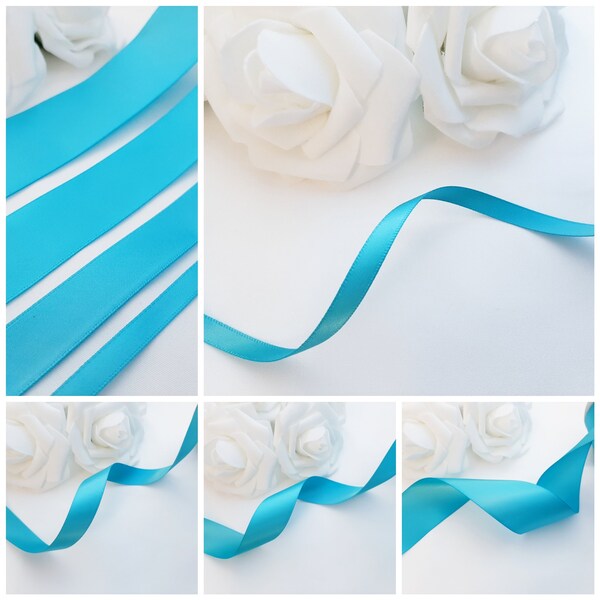 Aqua Satin Ribbon - Etsy
