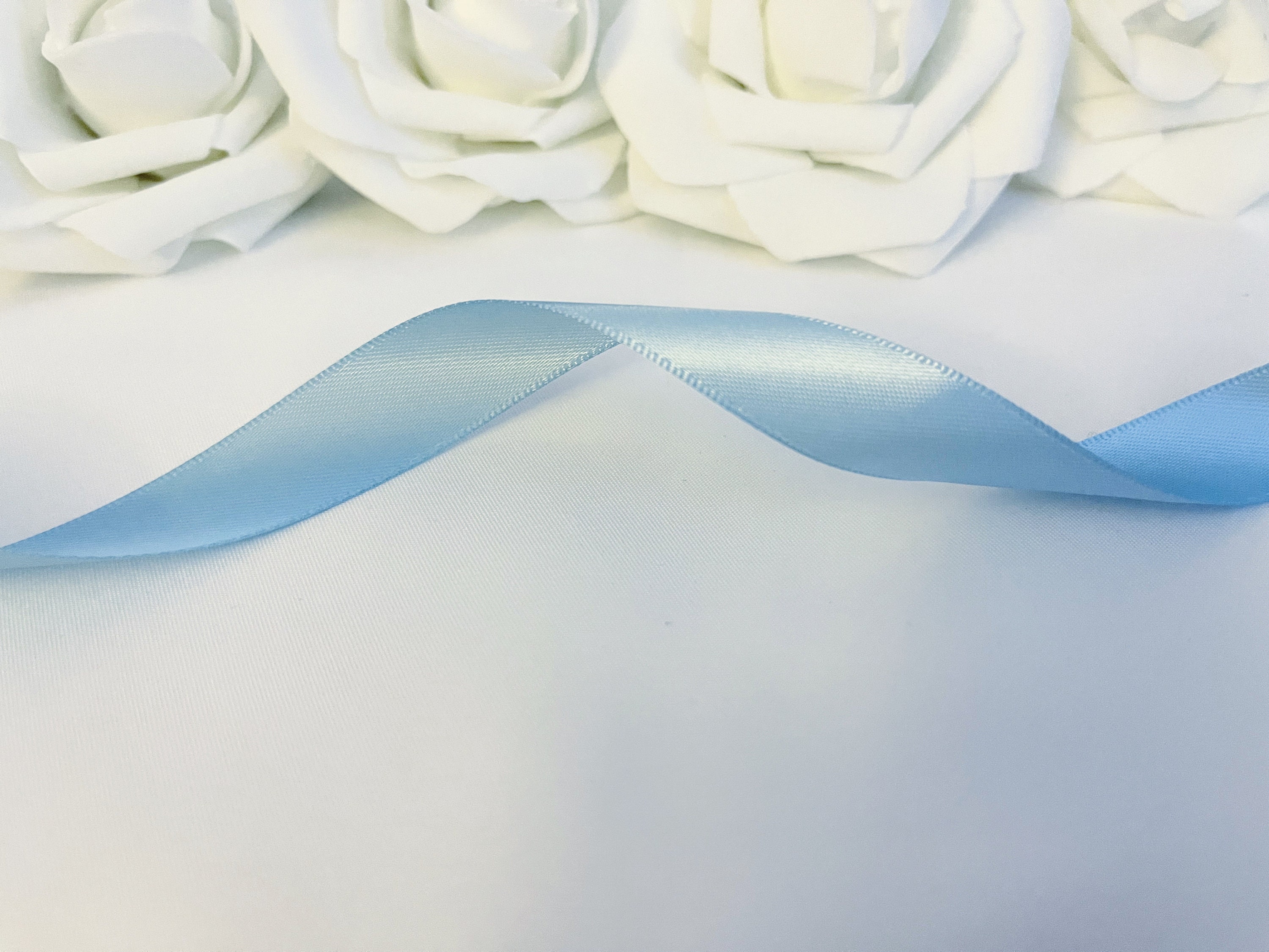 Blue Ribbon Light Blue Satin Ribbon Double Sided Solid Blue - Etsy