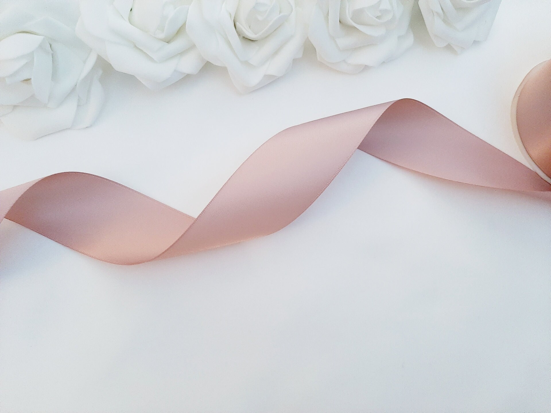 Rose Gold Satin Ribbon Double Sided Solid Rose Gold Ribbon | Etsy