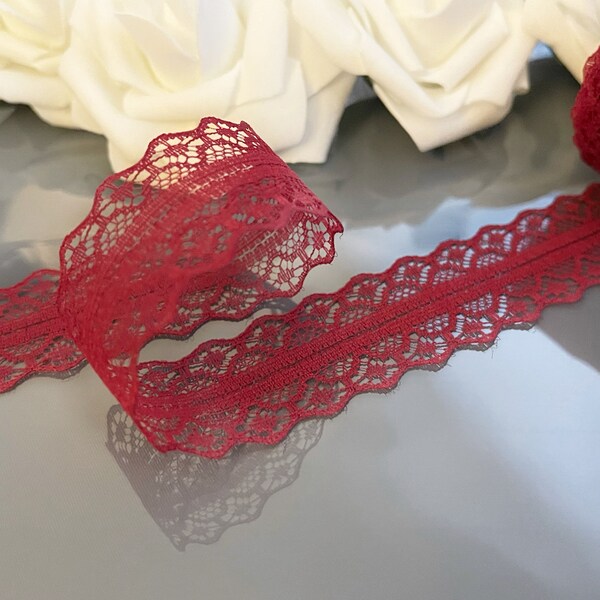 Red Lace Trim - Etsy
