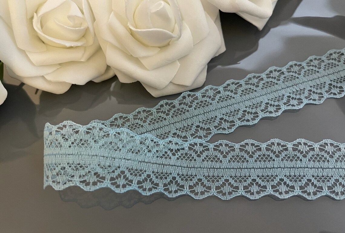10 Yards Light Blue Lace Trim Blue Lace Baby Blue Lace Trim - Etsy