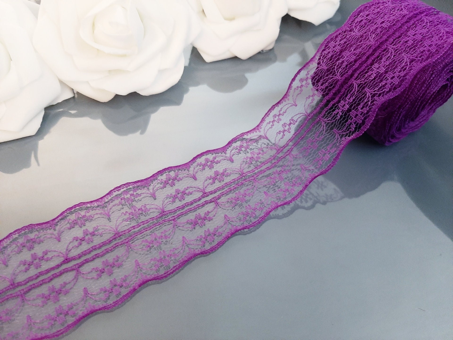 10 Yards Purple Lace Trim Lace Trim Lace Trim Ribbon - Etsy