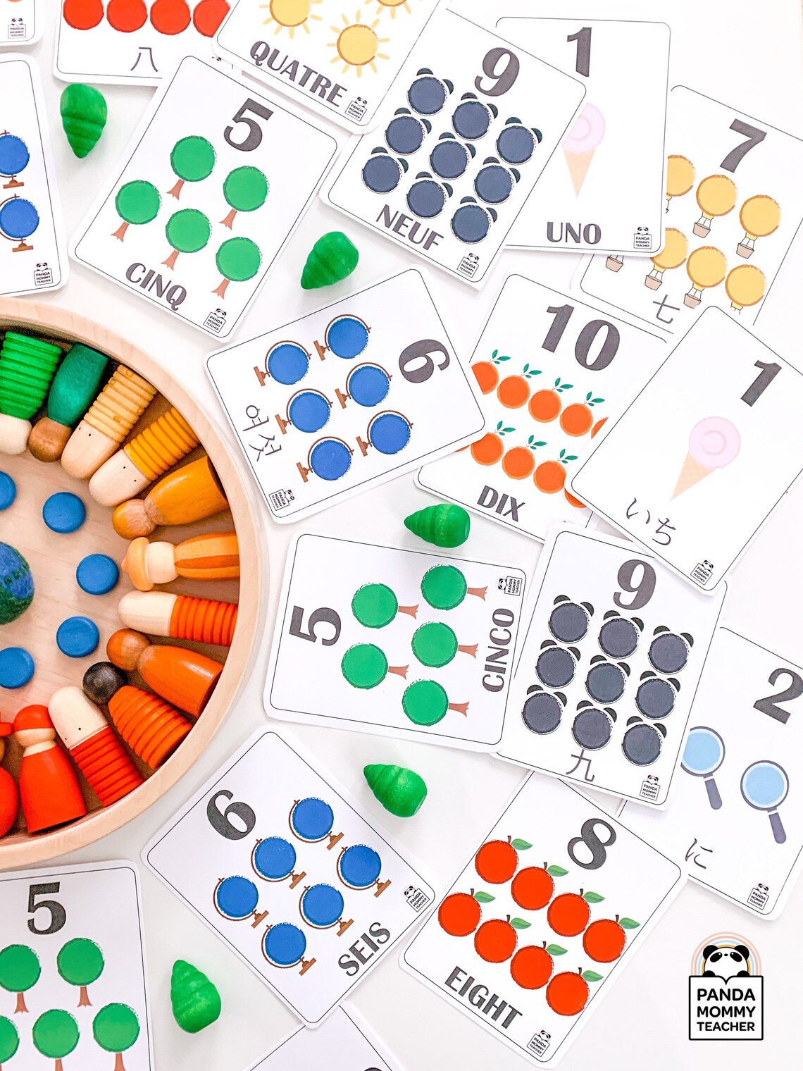 Around the World Number and Counting Cards - Mandala Loose Part ...