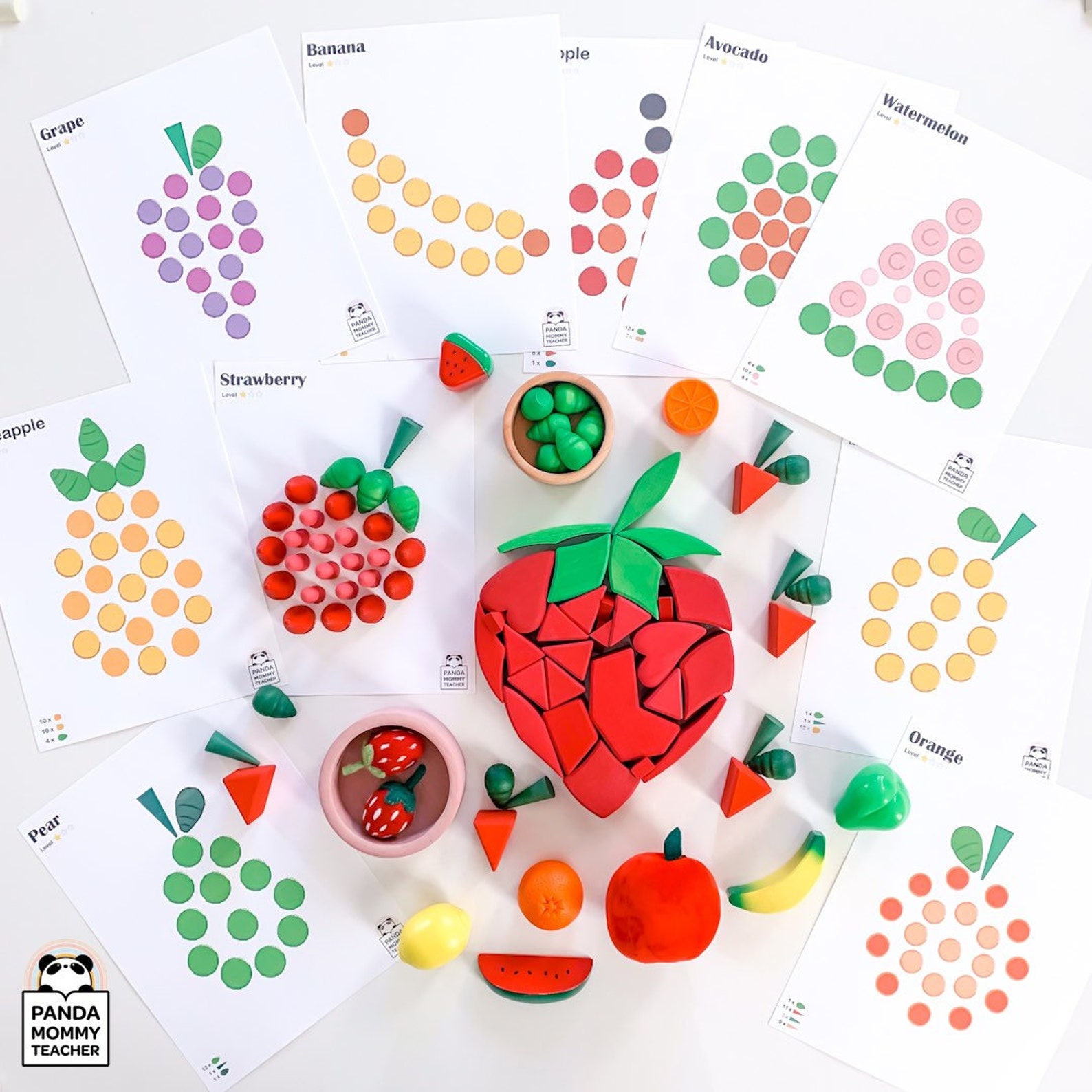 Fruits - Mandala Loose Parts Templates - Etsy