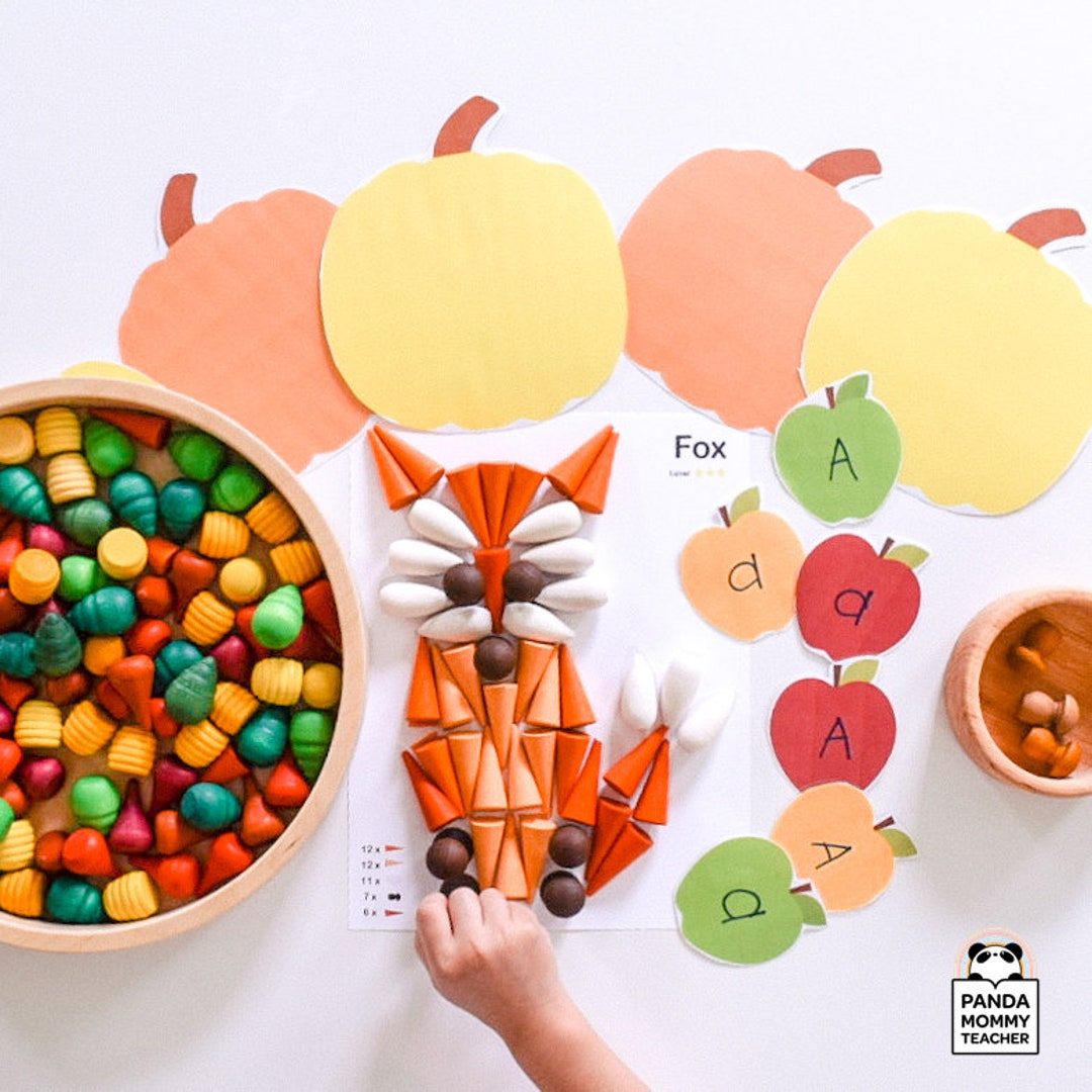 Fall Furry Friends - Mandala Loose Parts Template - Etsy