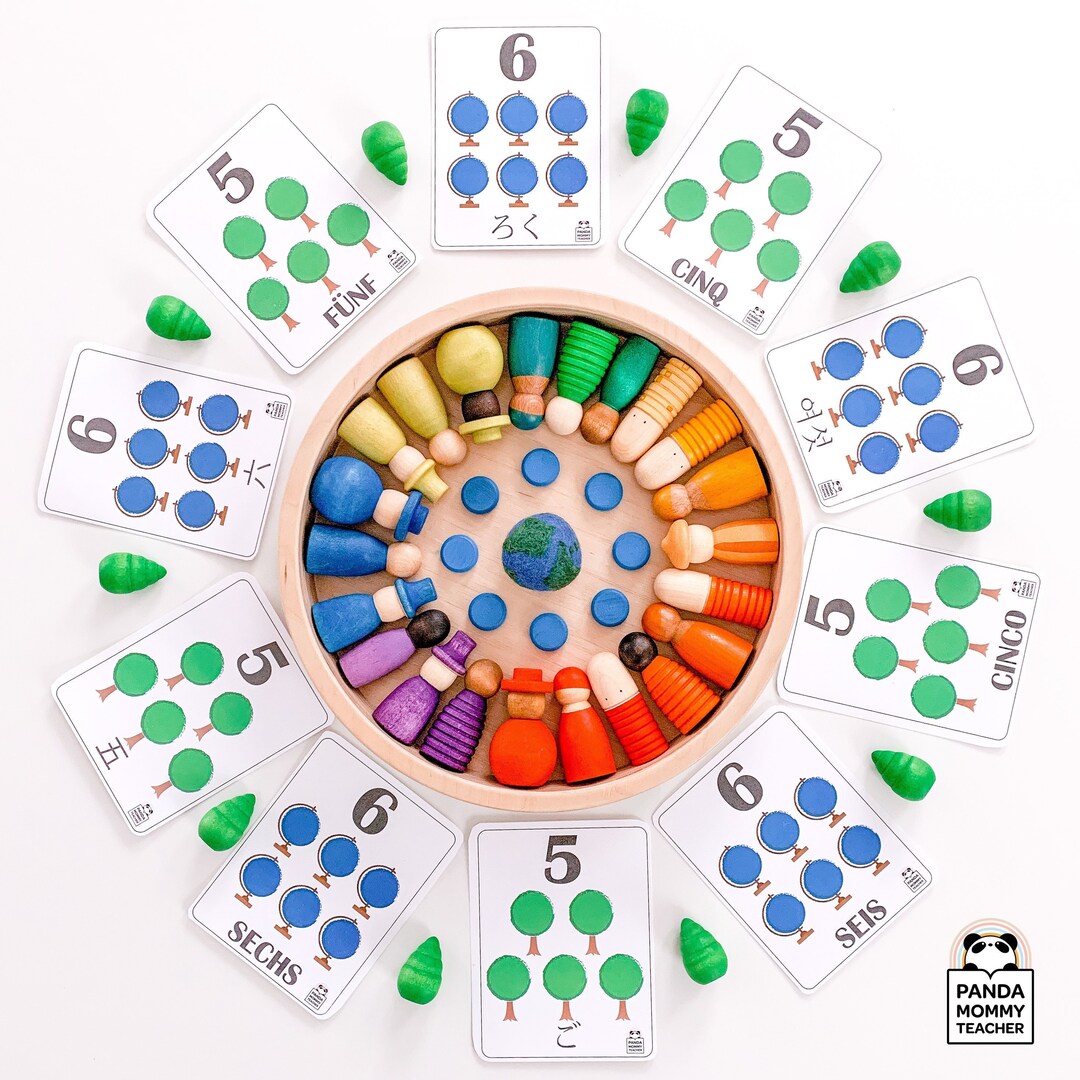 Around the World Number and Counting Cards - Mandala Loose Part ...