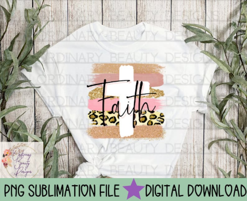 Faith Sublimation Design Image Faith With Cross Sublimation - Etsy